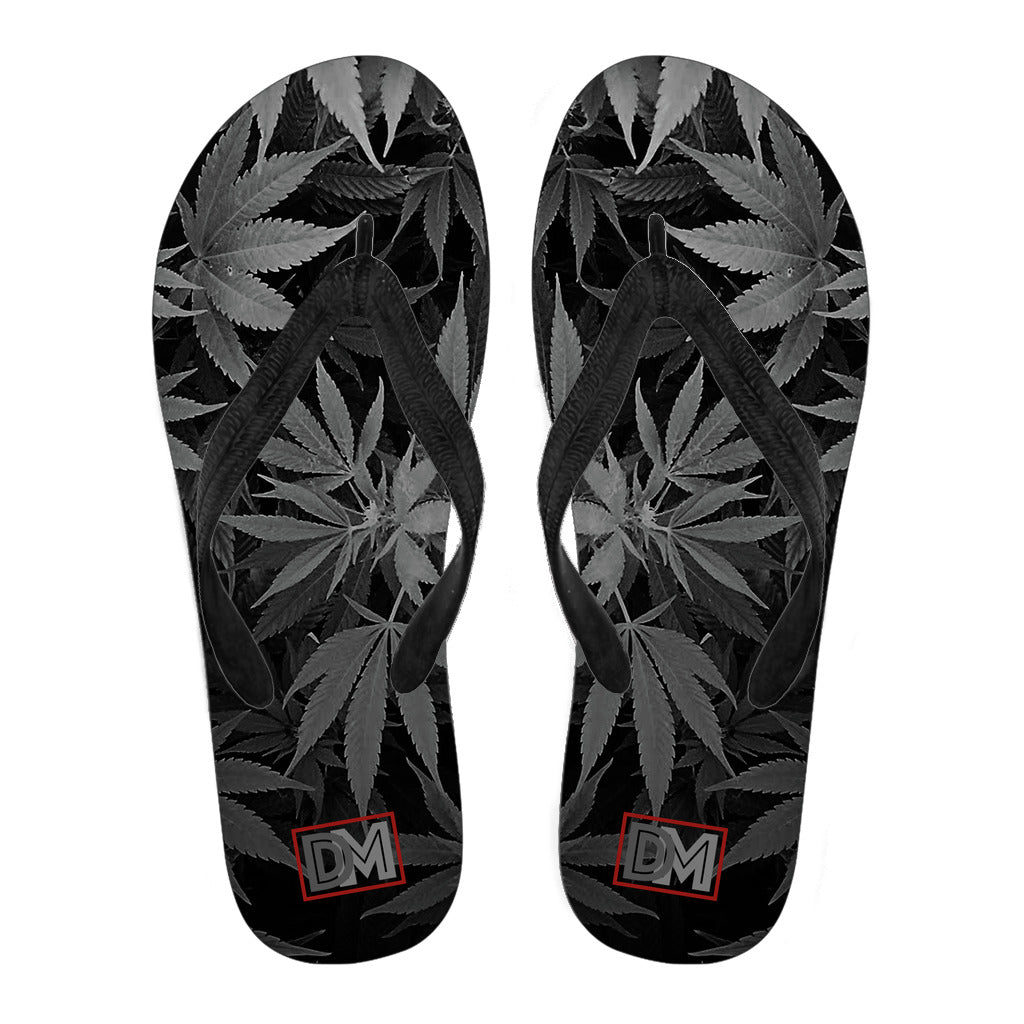 Dank Master OG Black Custom Weed Leaf Flip Flops