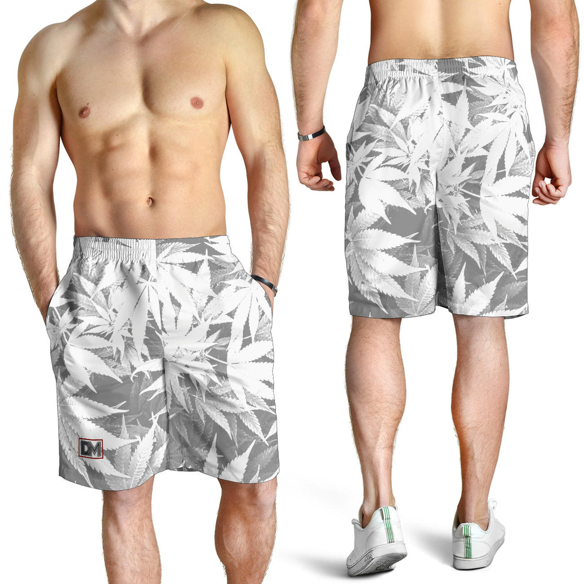 Dank Master Men's OG White Signature Weed Leaf Shorts